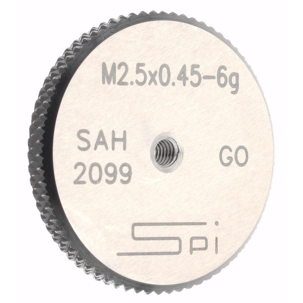 SPI - Threaded Ring Gage: M2.5 x 0.45 Thread, Metric, Class 6G, Go | MSC Direct