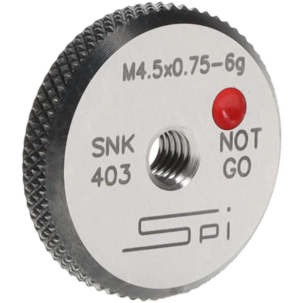 SPI - Threaded Ring Gage: M4.5 x 0.75 Thread, Metric, Class 6G, No Go | MSC Direct
