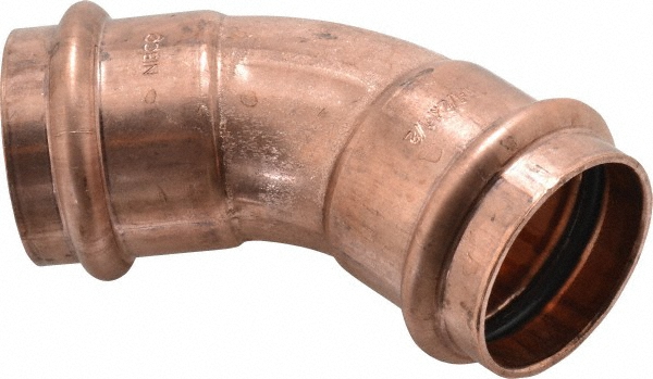 NIBCO - Wrot Copper Pipe 45 ° Elbow: 1-1/2" Fitting, P x P, Press ...