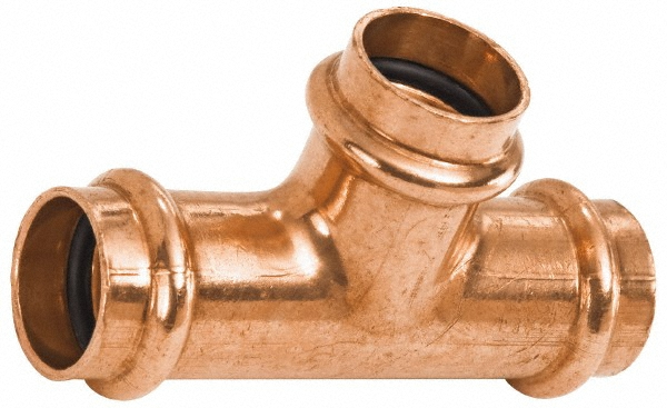 NIBCO - Wrot Copper Pipe Tee: 2-1/2" Fitting, P, Press Fitting | MSC Direct