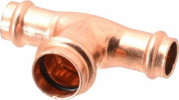 NIBCO - Wrot Copper Pipe Tee: 1/2" x 1/2" x 3/4" Fitting, P, Press ...