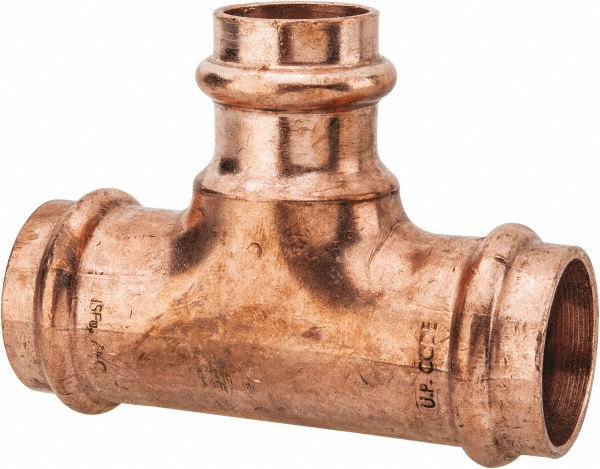 NIBCO - Wrot Copper Pipe Tee: 1" x 1" x 3/4" Fitting, P, Press Fitting ...