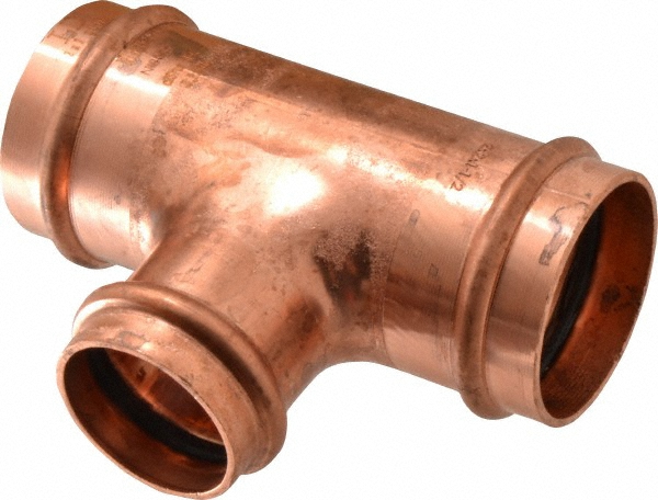 NIBCO - Wrot Copper Pipe Tee: 2" x 2" x 1-1/2" Fitting, P, Press ...