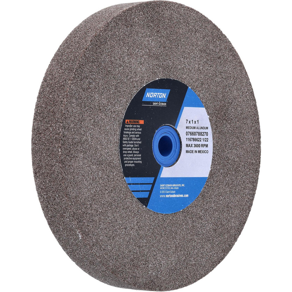 Norton - Bench & Pedestal Grinding Wheel: 7" Dia, 1" Thick, 1" Hole Dia ...