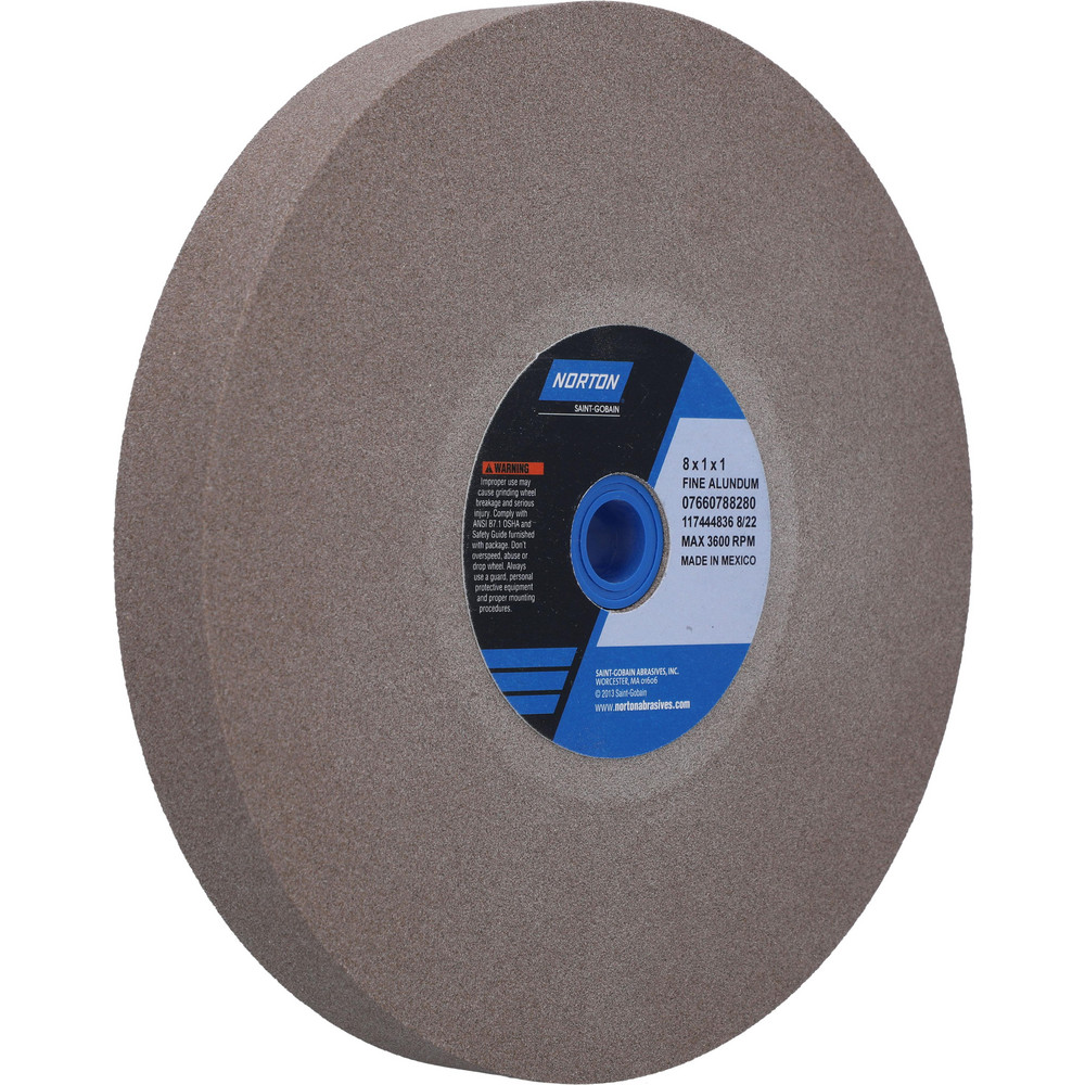 Norton - Bench & Pedestal Grinding Wheel: 8" Dia, 1" Thick, 1" Hole Dia ...