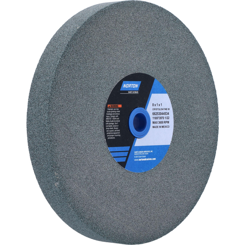 Norton - Bench & Pedestal Grinding Wheel: 8" Dia, 1" Thick, 1" Hole Dia ...