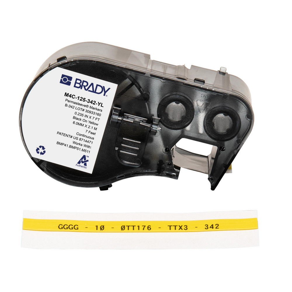 Brady - Label Maker Label: Black on Yellow, Polyolefin, 1 Roll | MSC Direct
