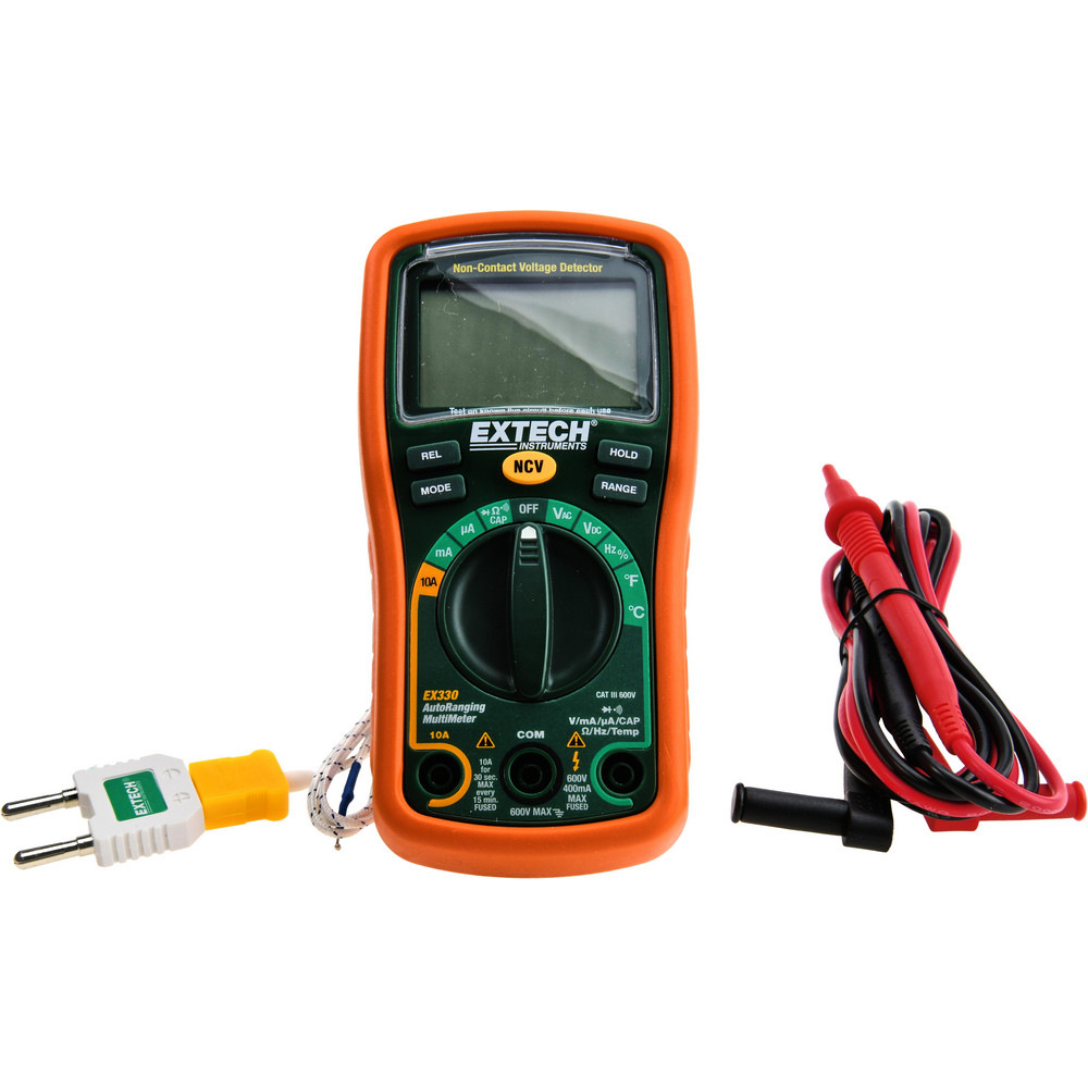 Extech - CAT III, Auto Ranging & Digital Multimeter: 600 VAC/VDC | MSC ...