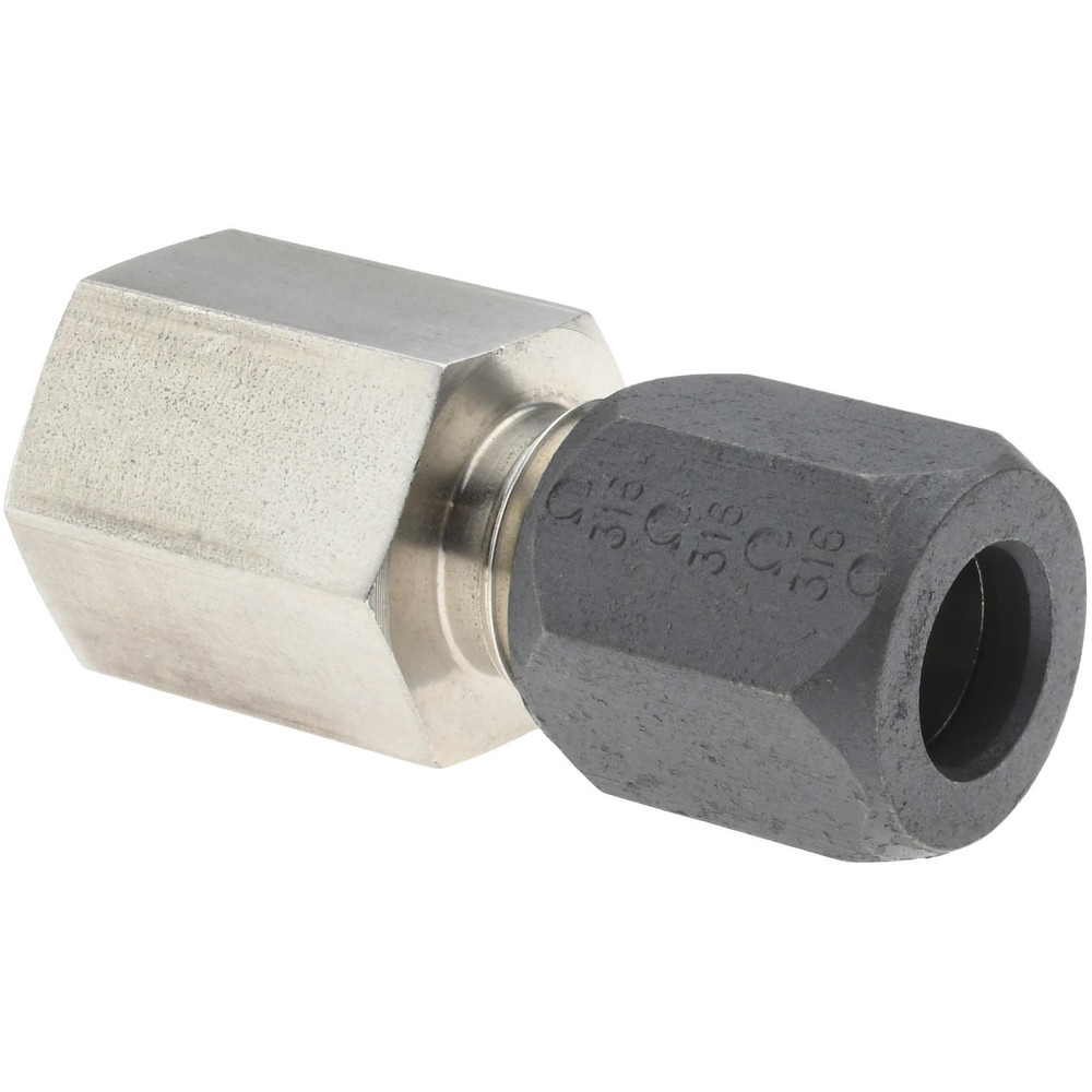 Parker - Compression Tube Connector: 1/4-18" Thread, Compression x FNPT ...