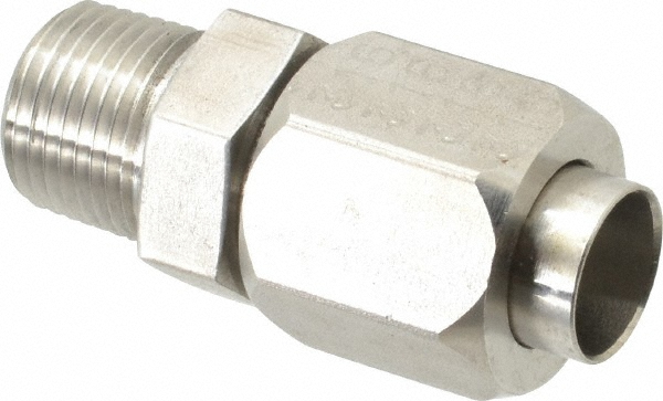 Made in USA - Stainless Steel Flared Tube Connector: 1/2" OD, 3/8-18 ...