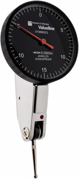 TESA Brown & Sharpe - Horizontal Dial Test Indicator: 0.0300" Max, 0-15 ...