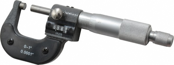 Starrett - Mechanical Outside Micrometer: 1" Range, 0.0001" Graduation ...