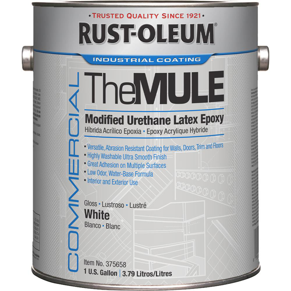 Rust-Oleum - The MULE Modified Urethane Latex Epoxy Paint, White, Gloss ...