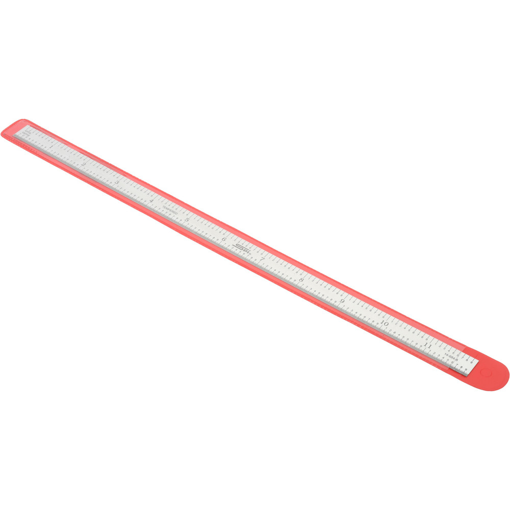 SPI - Steel Rule: 12" OAL, Decimal & Metric Graduation, Flexible, 1/2 ...