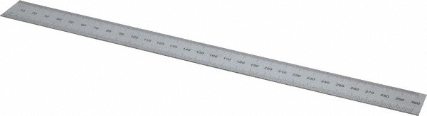 SPI - Steel Rule: 12" OAL, Decimal & Metric Graduation, Rigid, 1" OAW ...