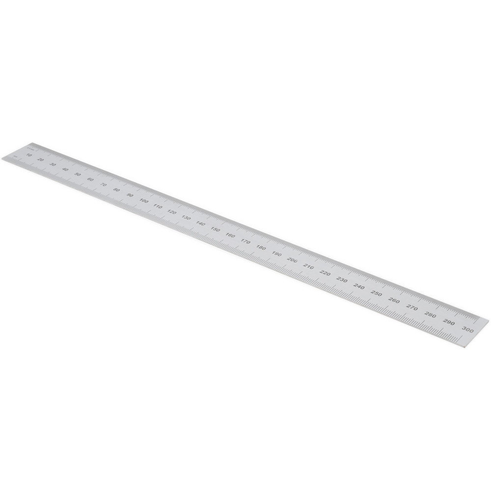 SPI - Steel Rule: 12" OAL, Decimal & Metric Graduation, Rigid, 1" OAW ...