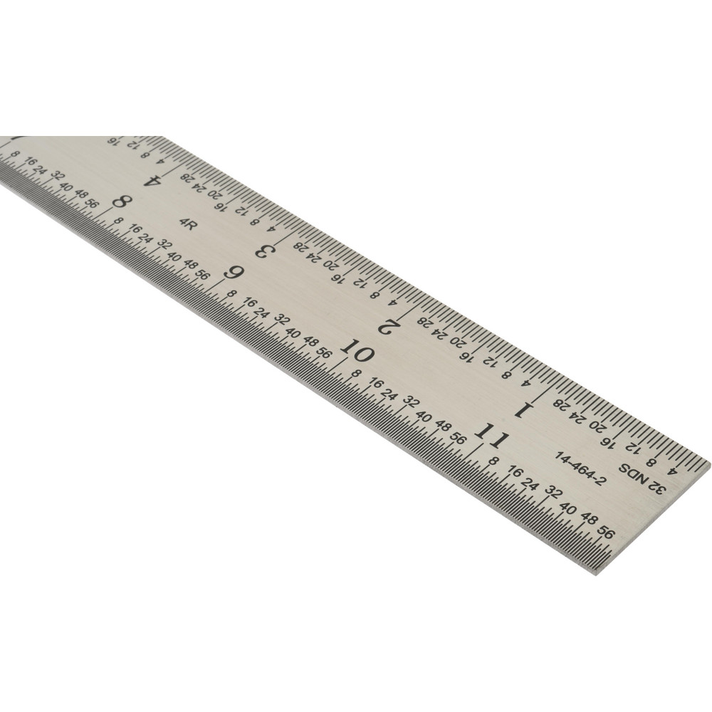 SPI - Steel Rule: 12" OAL, 4R Graduation, Rigid, 1" OAW | MSC Direct