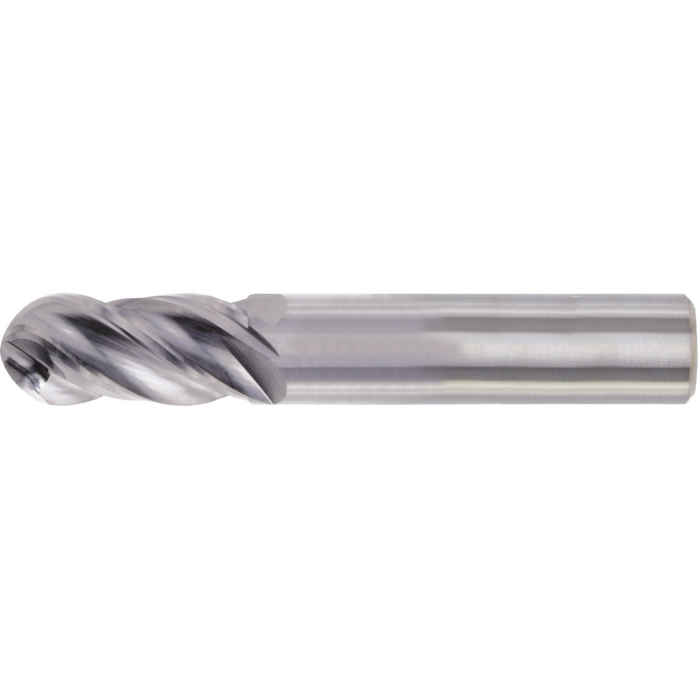 Cleveland - Ball End Mill: 1" Dia, 2-1/4" LOC, 4 Flute, Solid Carbide ...