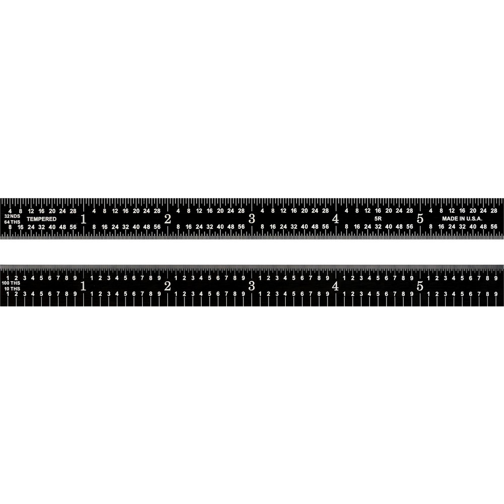 Fowler - Steel Rules: Steel, 18, 1/1001/641/321/10 | MSC Direct
