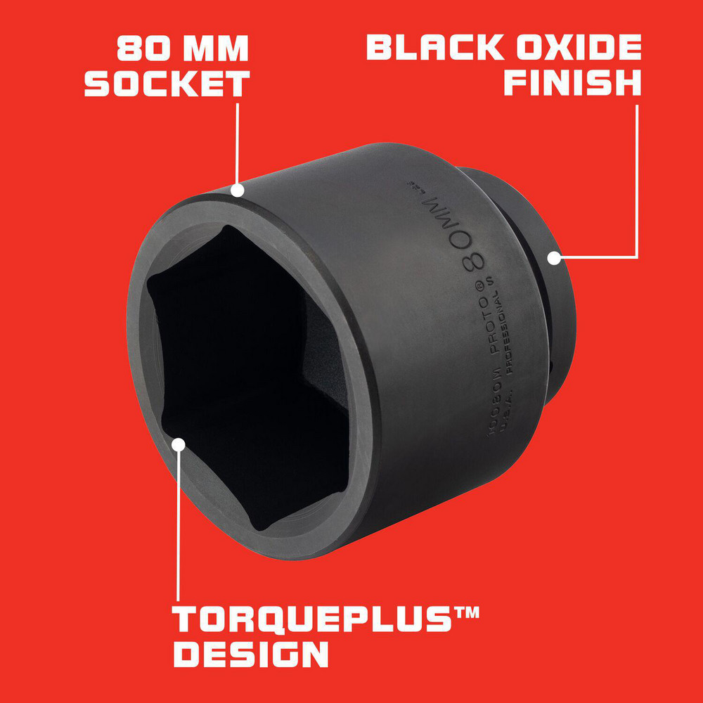 Proto - Impact Socket: 1" Drive, 80 mm Socket, Hex Drive | MSC Direct