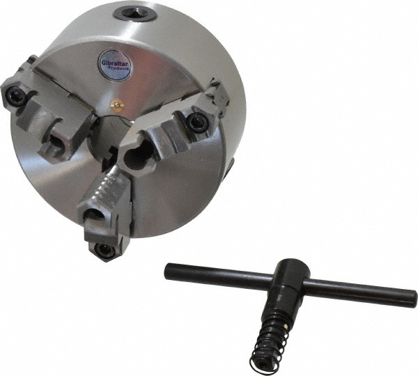 Gibraltar - 3 Jaws, 5" Diam, Self Centering Manual Lathe Chuck ...