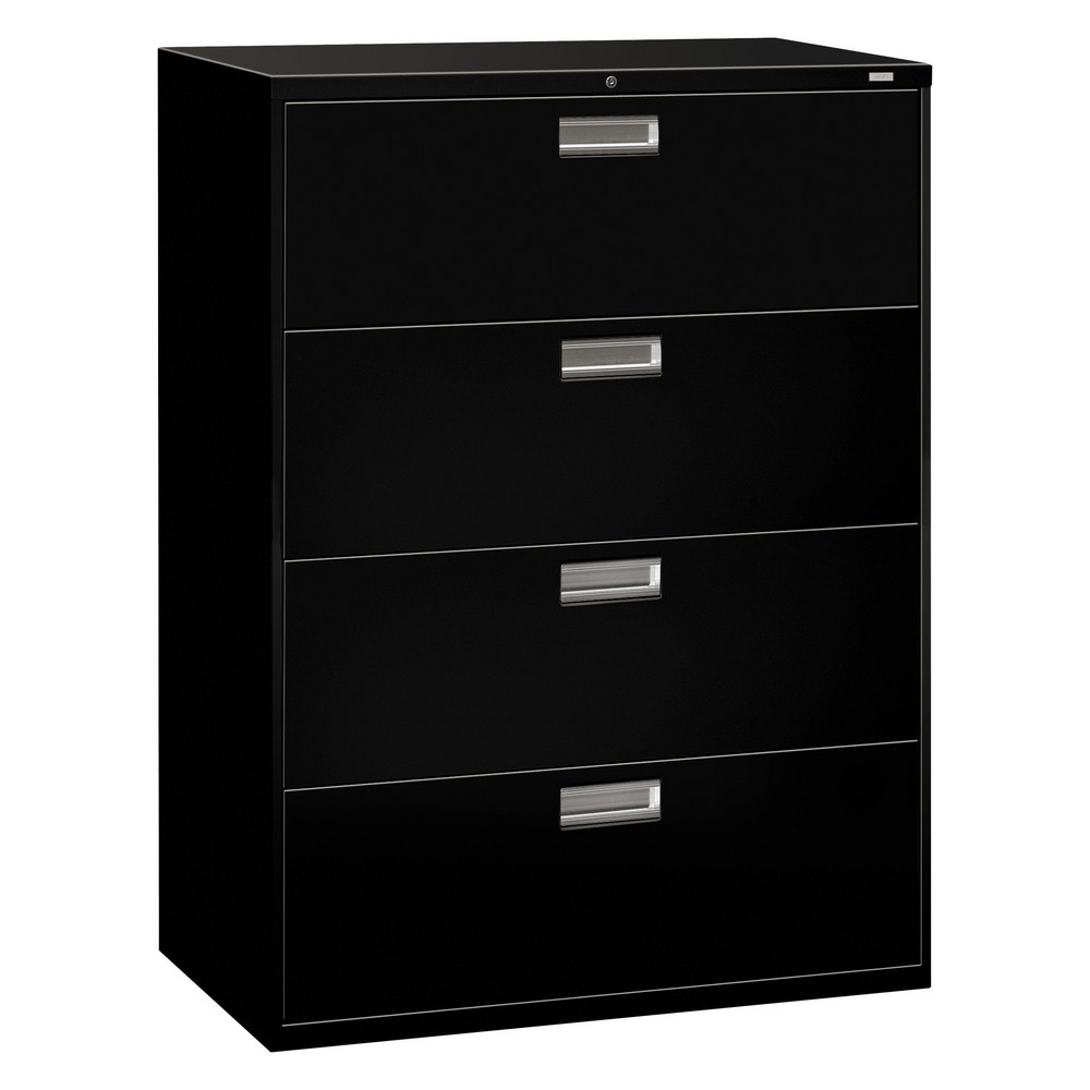 Hon - Lateral File Cabinet: 4 Drawer, Steel, Black | MSC Direct