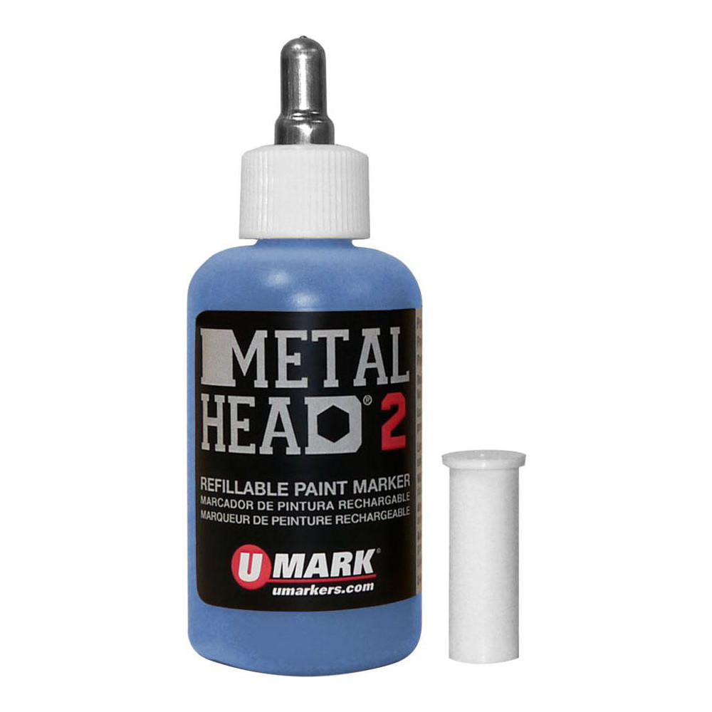 U-Mark - Liquid Paint Marker: Blue, Oil Base, Point Tip | MSC Direct