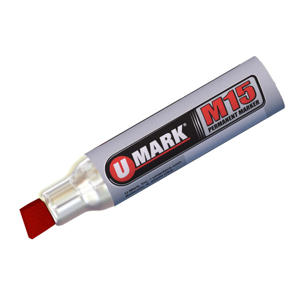 U-Mark - Ink Marker: Red, Alcohol Base, Chisel Tip | MSC Direct