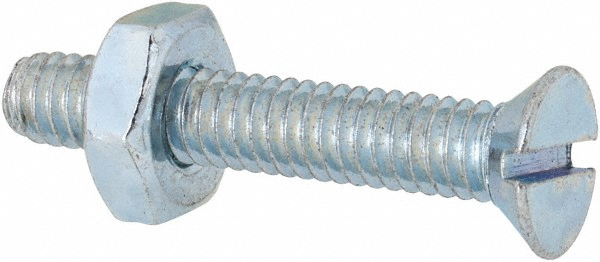 Value Collection - Machine Screw: #8-32, 1" Overall Length, Flat Head ...