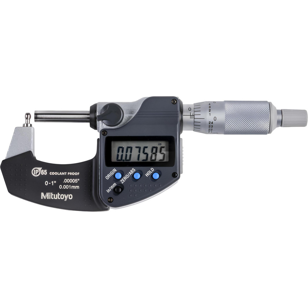 Mitutoyo - Tube Micrometers: 0, 25.00, Electronic, Spherical | MSC Direct