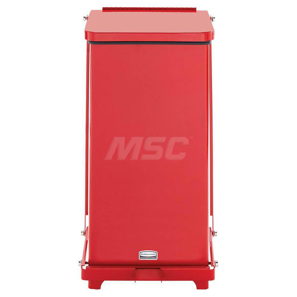 Rubbermaid - Defenders Biohazard Steel Trash Can, Step-On, 6.5 Gal, Red ...