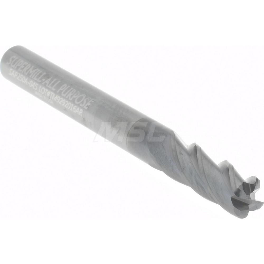 Supermill - Corner Radius End Mill: 1/4" Dia, 3/4" LOC, 0.0450" Radius ...