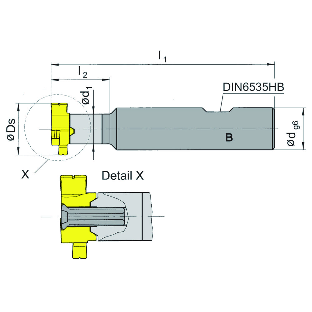 HORN - Replaceable Tip Milling Shanks: Shank Type: Cylindrical; Shank ...