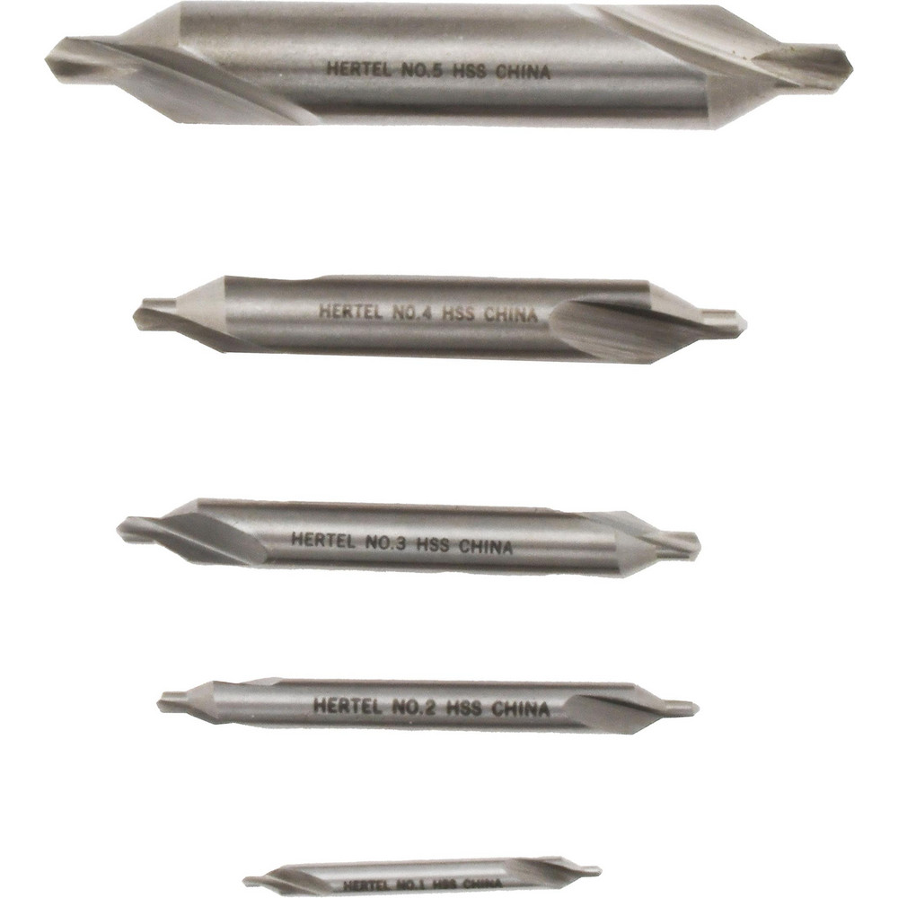 Hertel - 5 Pc #1 to #5 High Speed Steel Combo Drill & Countersink Set ...