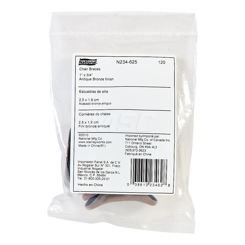 National Hardware - 1-3/8" Long x 3/4" Wide, Steel, Chair Leg Brace ...