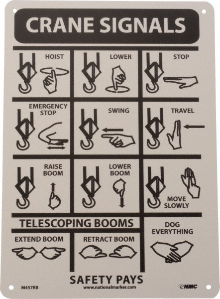 AccuformNMC - Sign: Rectangle, Crane Signals | MSC Direct