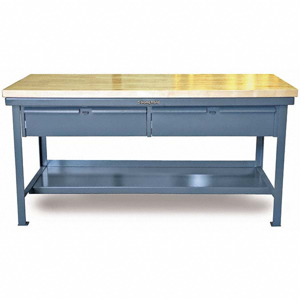 Strong Hold - Work Table: 60" Wide, 36" Deep, 34" High, Maple Top ...