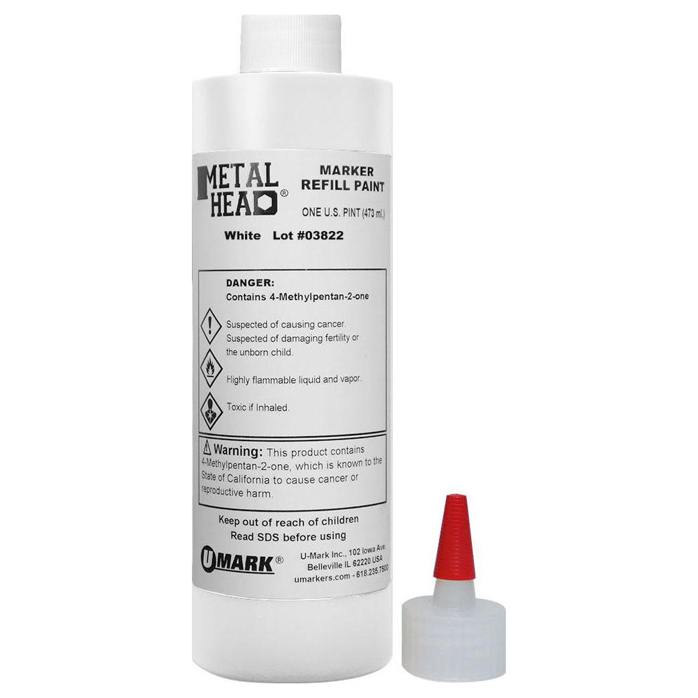 U-Mark - Marker Refill: White, Oil Base, Point Tip | MSC Direct