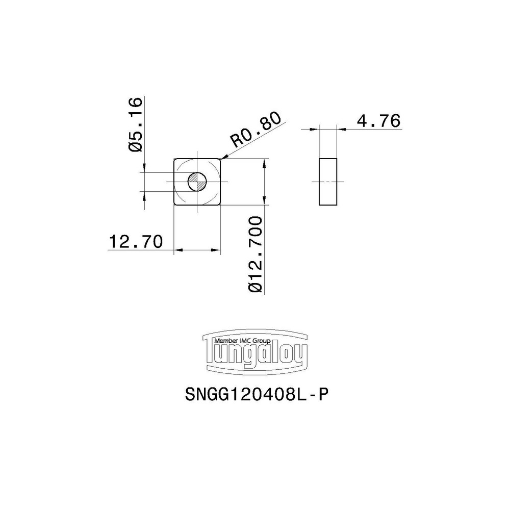 Tungaloy - Turning Insert: SNGG 432 FLP GH110, Carbide | MSC Direct