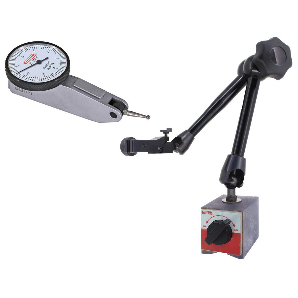 SPI - Horizontal Dial Test Indicator: 0.0300" Max, 0-15-0 Dial Reading ...