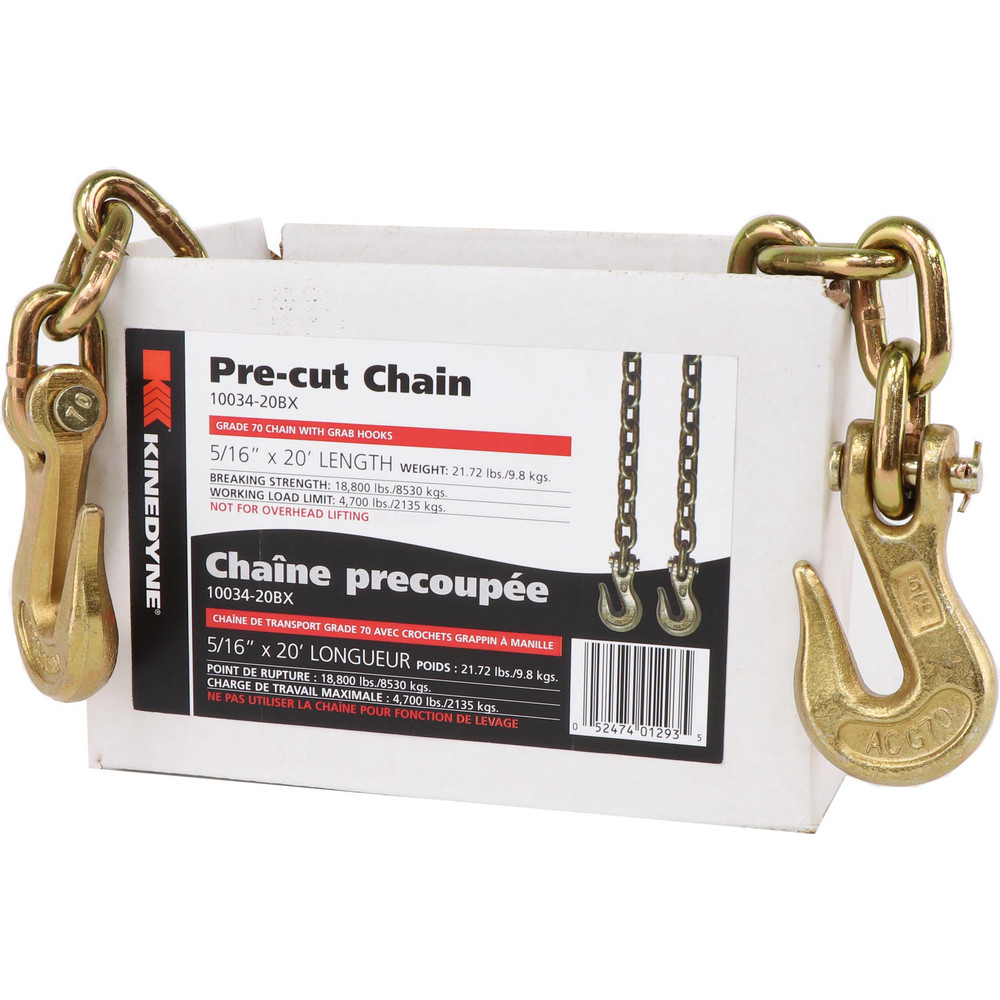 Kinedyne - 5/16X20' 4700LB GR70 GRAB HOOK CHAIN ASSY | MSC Direct