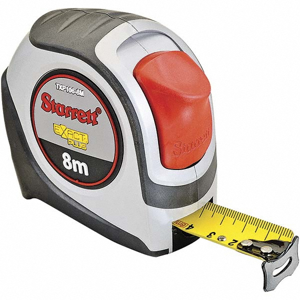 Starrett - Tape Measure: 26' Long, 1-1/16" Width, Yellow Blade | MSC Direct