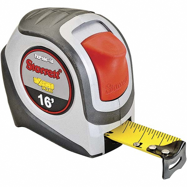 Starrett - Tape Measure: 16' Long, 1-1/16" Width, Yellow Blade | MSC Direct