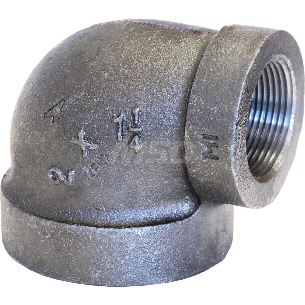 Anvil - Black 90 deg Elbow: 1 x 1/2", 300 psi, Thread x Thread | MSC Direct