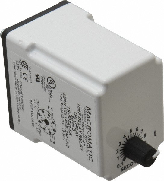 Macromatic - 8 Pin, Multiple Range DPDT Time Delay Relay | MSC Direct