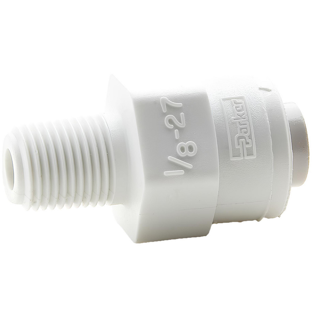 Parker - Push-to-Connect Tube x Pipe Fitting: Connector, NPTF, 1/4" OD ...