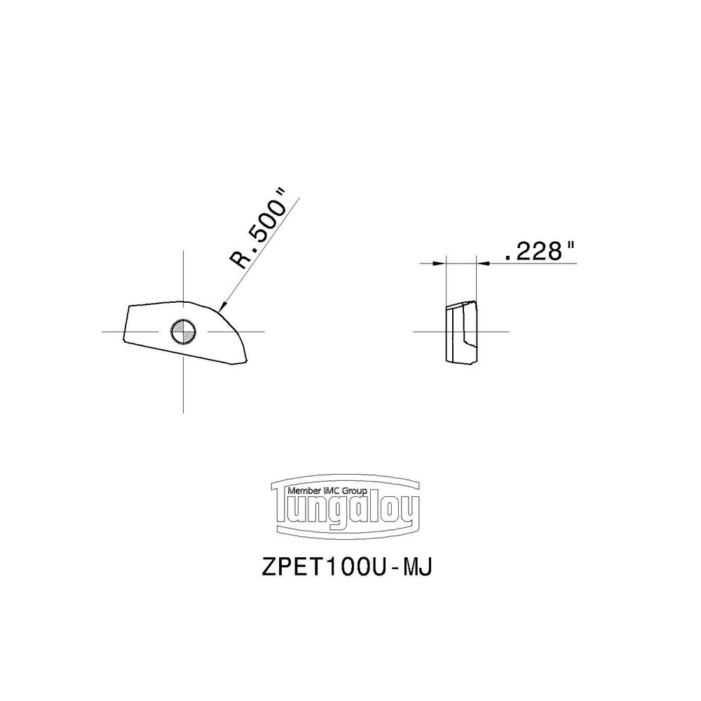 Tungaloy - Milling Insert: ANSI ZPET100U-MJ AH330, ISO ZPET100U-MJ ...