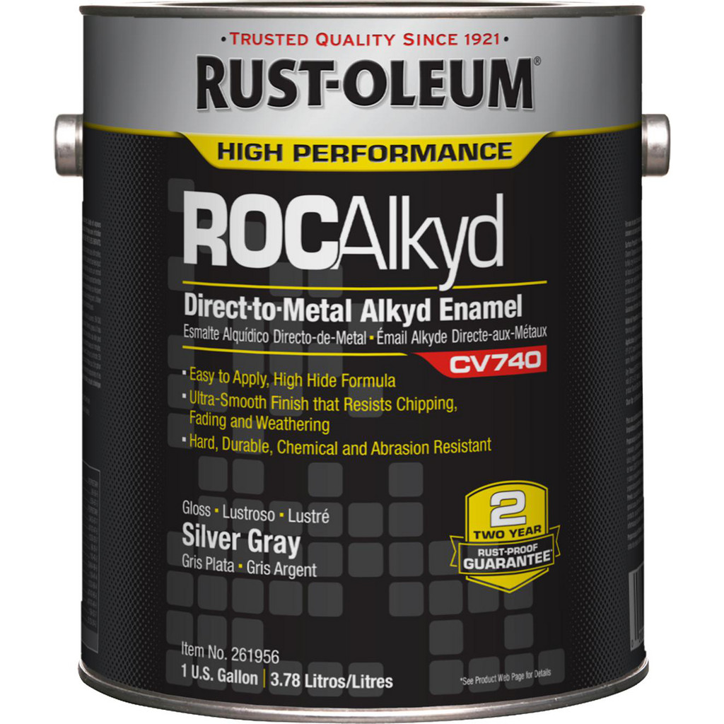 Rust-Oleum - Industrial Enamel Paint: 1 gal, Gloss Finish, Silver Gray ...