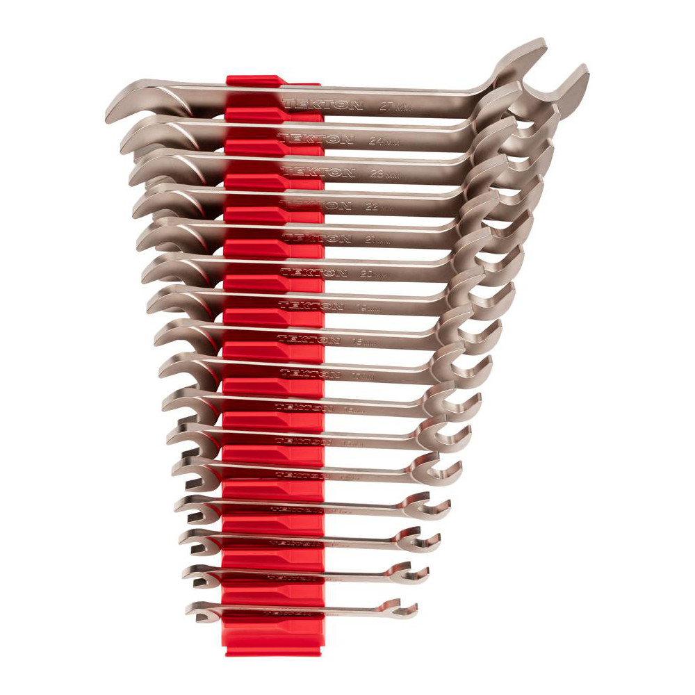 Tekton - Open End Wrench Set: 16 Pc, 10 to 27 mm Wrench, Metric | MSC ...