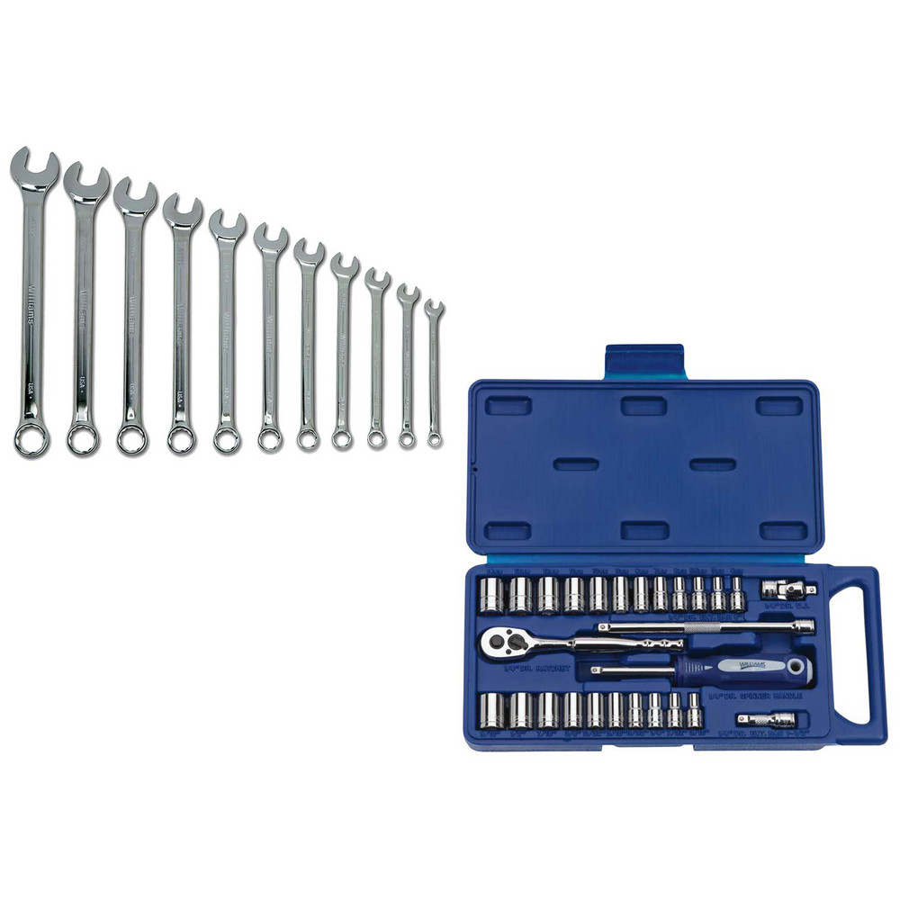 Williams - Combination Wrench Set: 38 Pc, 3/8 to 1" Wrench, Inch | MSC ...